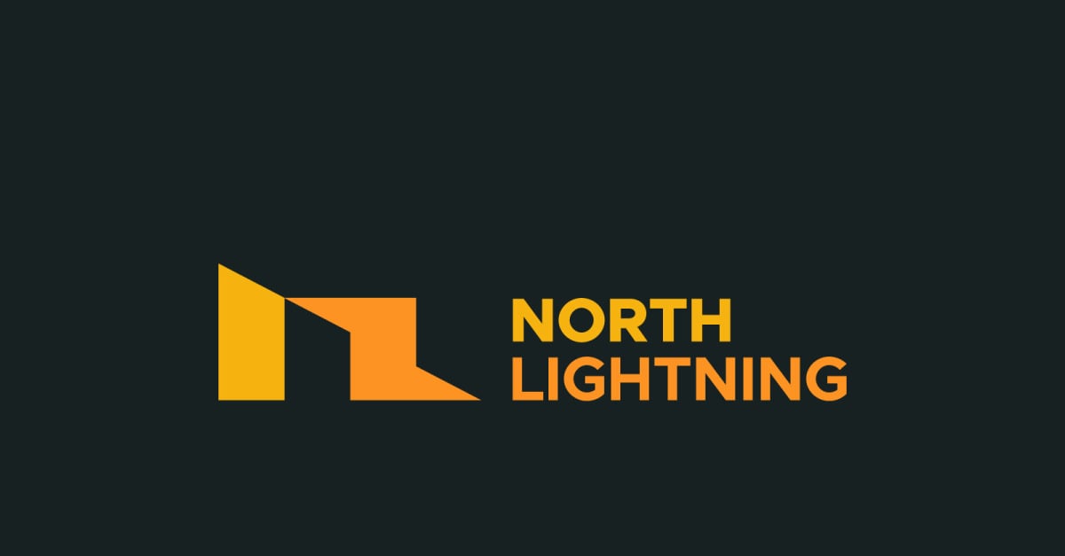 N letter lightning bolt logo design template