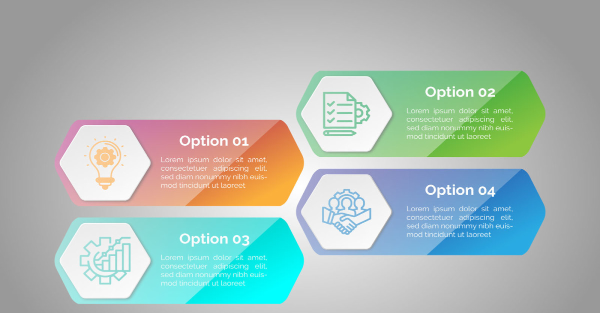 Simple polygon glossy infographic template design