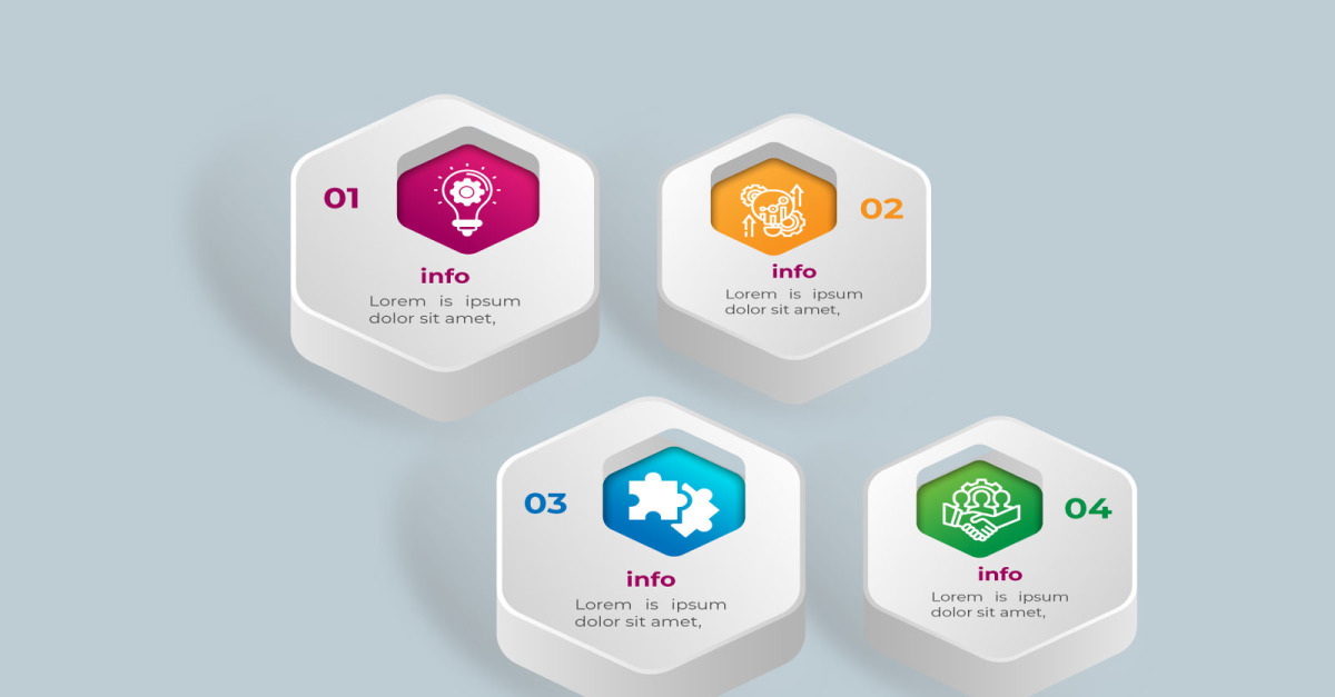 Vector polygon infographic element design. - TemplateMonster