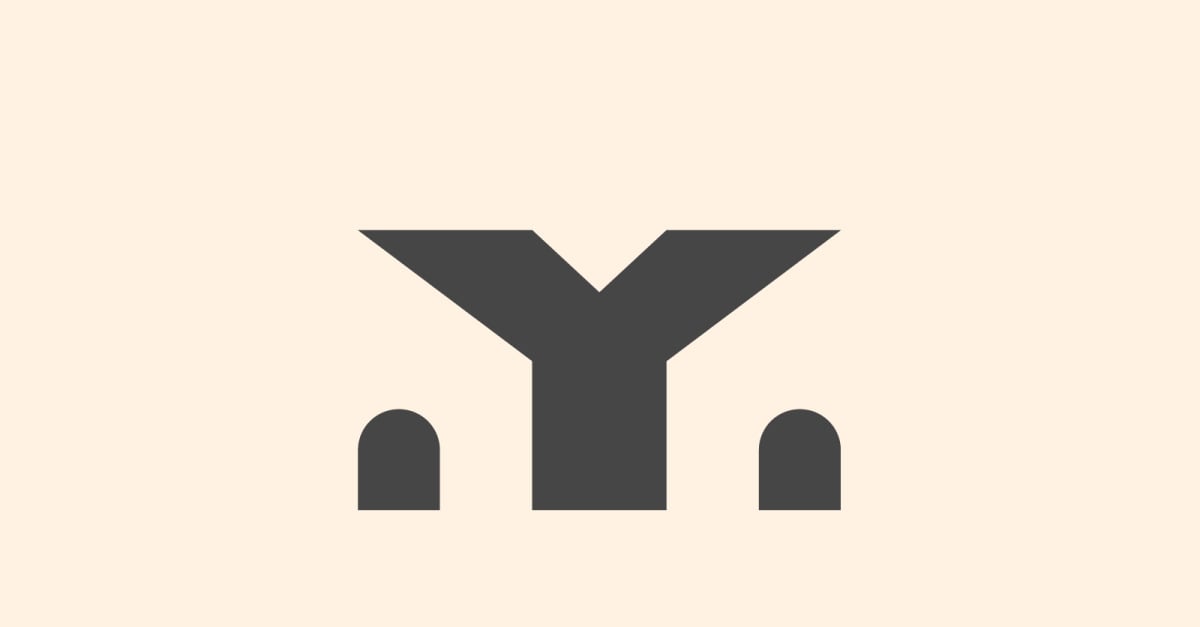 Y lettermark minimal house logo design template