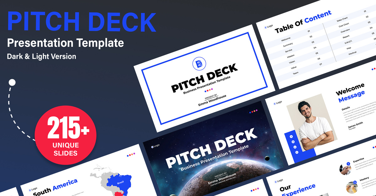 Pitch Deck Conception de mise en page de présentation d'entreprise