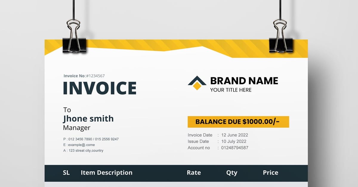 Professional Simple Invoice Templates - TemplateMonster