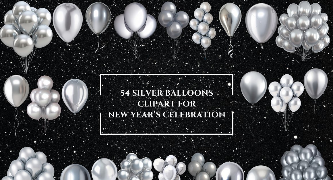 Silver Balloon PNG Clipart for New Year - TemplateMonster