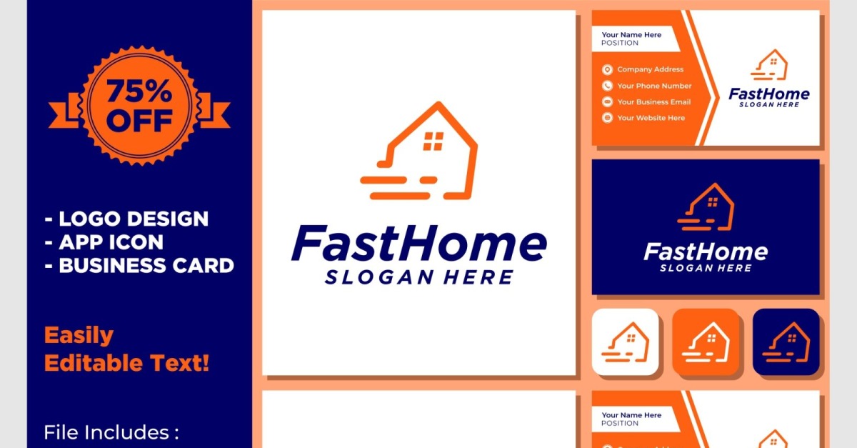 Fast Home Speed House Delivery Logo #378119 - TemplateMonster