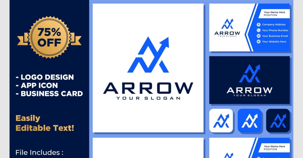 Litera A Strzałka w górę Ikona Logo #378103 - TemplateMonster