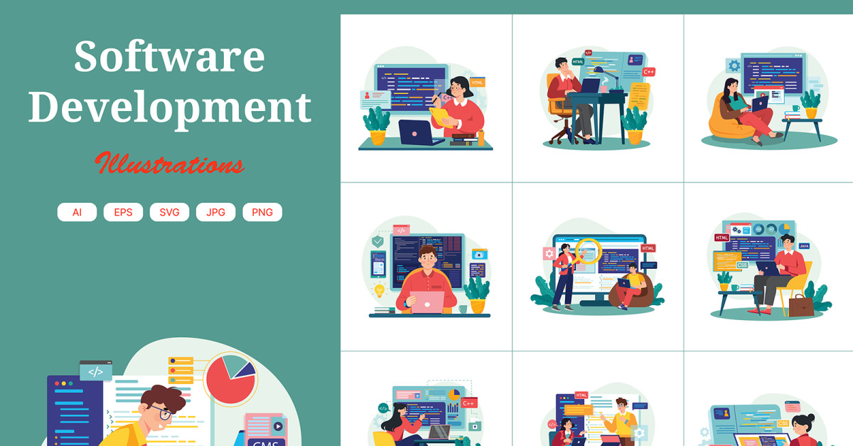 M641_Paquete de ilustraciones de desarrollo de software