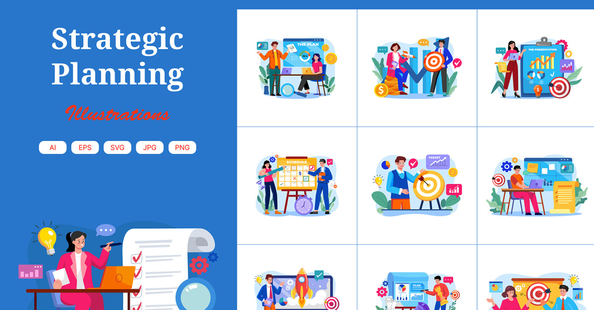 M645_Strategic Planning Illustration Pack - TemplateMonster