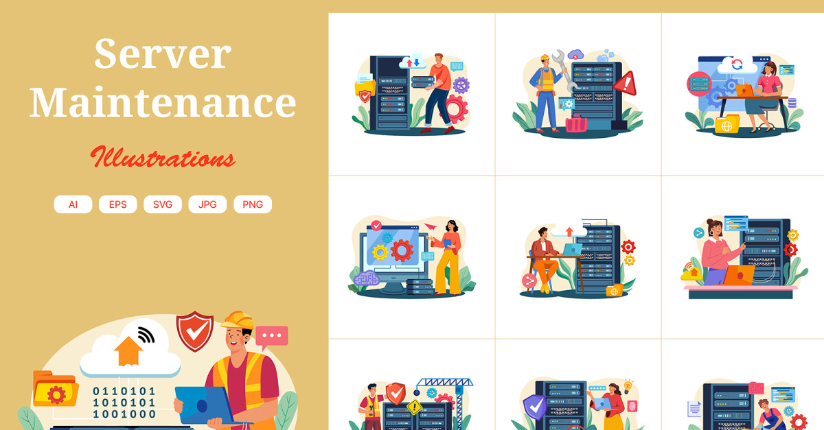 M649_Server Maintenance Illustration Pack - TemplateMonster