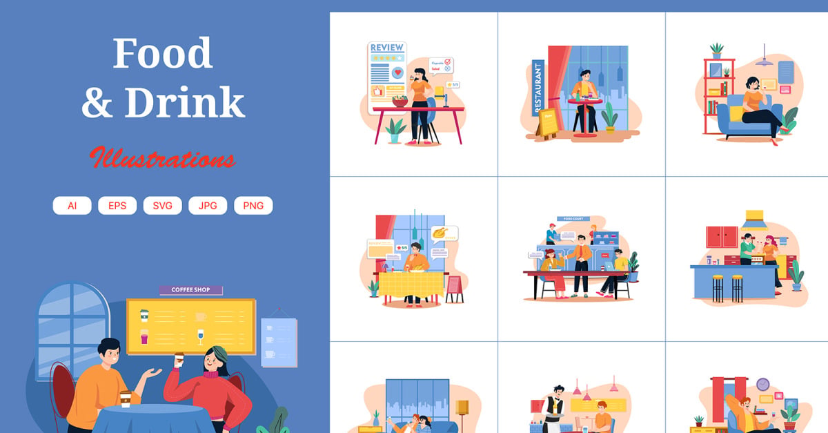M600_Food And Drink Illustration Pack - TemplateMonster