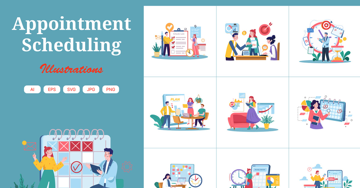 M605_Appointment Scheduling Illustration Pack 1