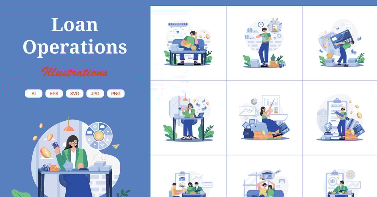 M615_Loan Operations Illustration Pack - TemplateMonster