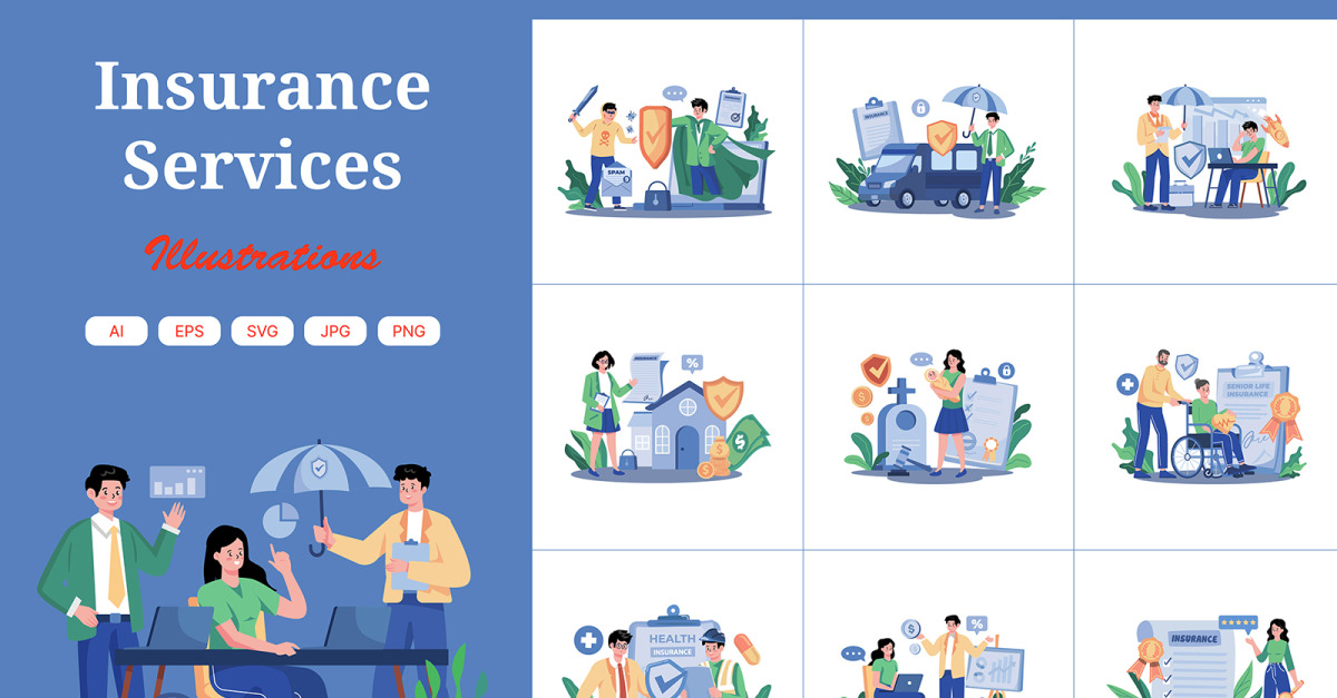 M625_Pack d'illustrations des services d'assurance 2