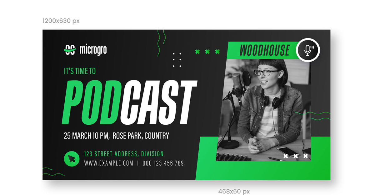 Podcast Web Banner Ads Template #378643 - TemplateMonster