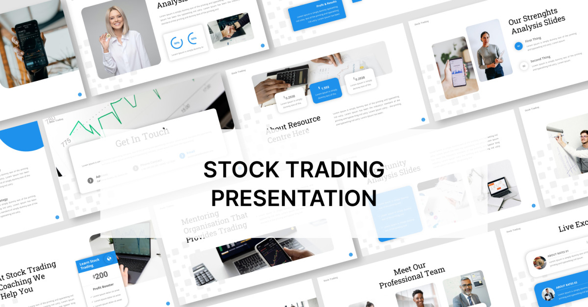 PowerPoint-Vorlagenpräsentation für den Aktienhandel