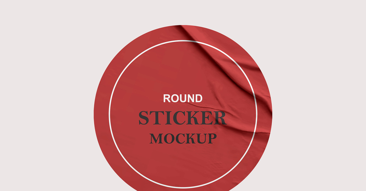 Round Sticker Mockup PSD Template.4 #378655 - TemplateMonster