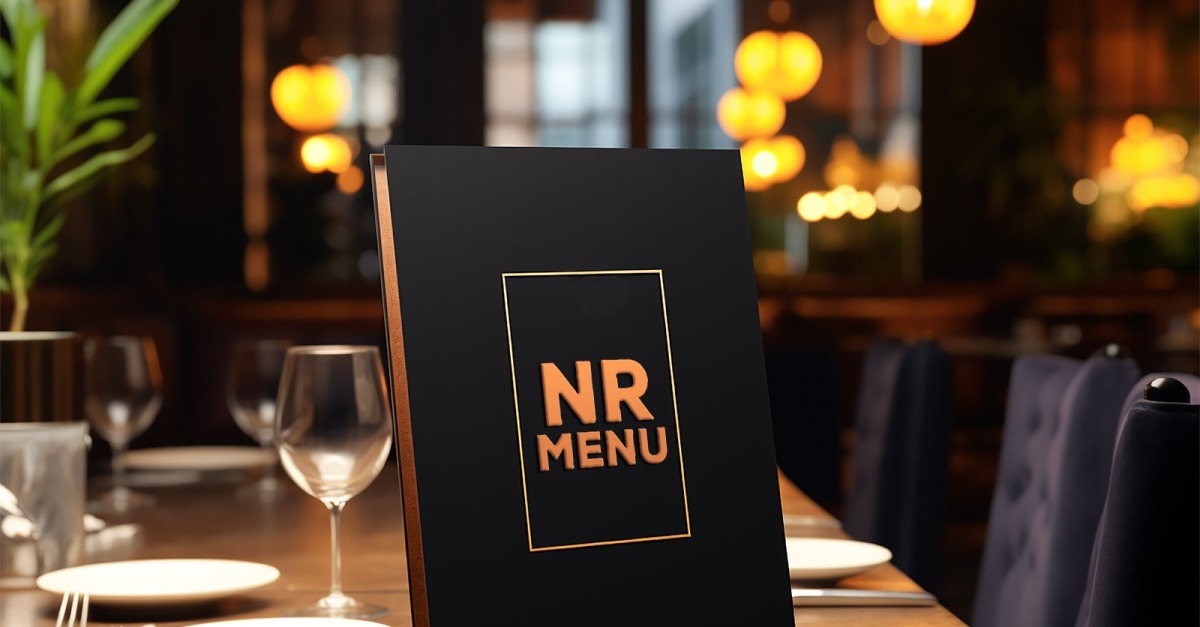 Mockup di tenda da tavolo del ristorante - TemplateMonster