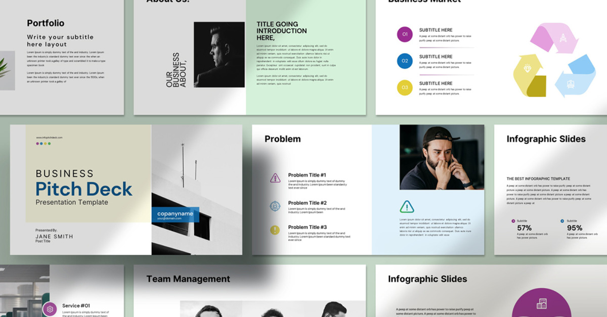 Modèle de présentation de pitch deck d'entreprise