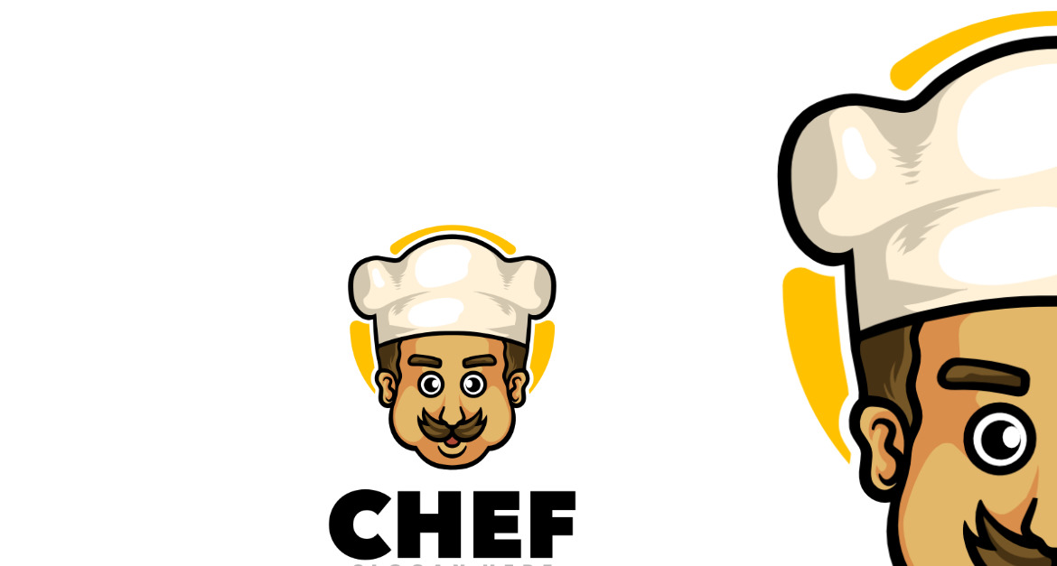 Cute chef mascot logo design illustration - TemplateMonster