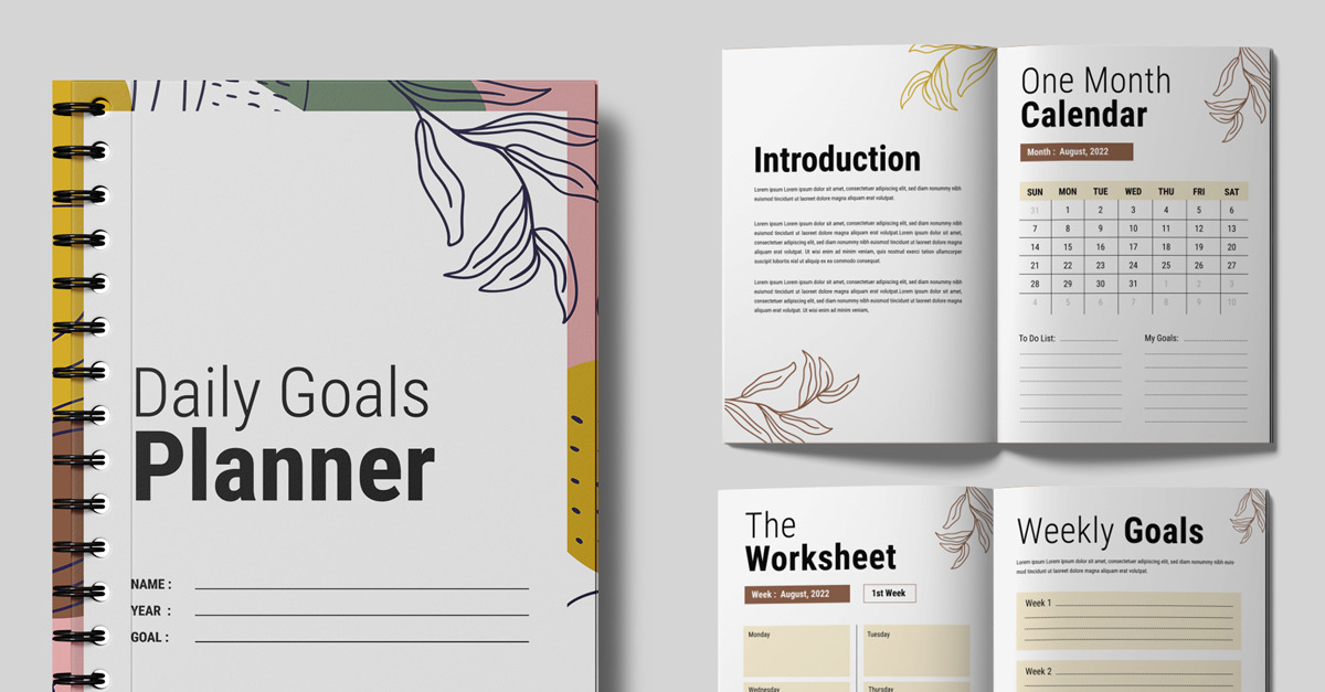 Goal Planner Calendar Template #379099 - TemplateMonster