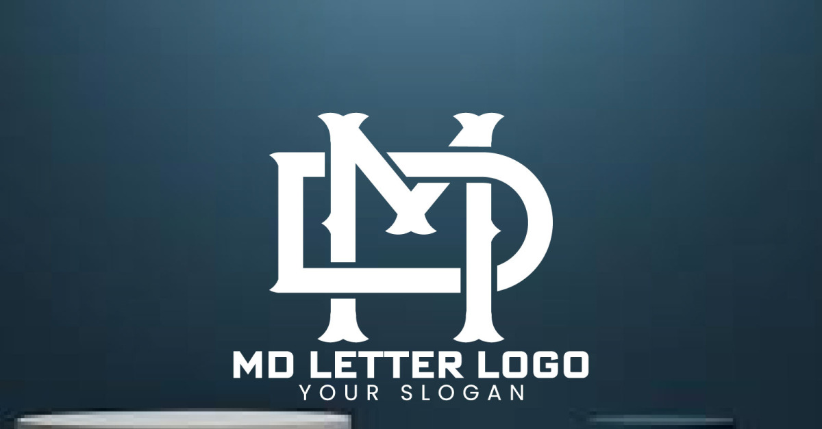 Modèle de logo d'identité de marque de lettre MD