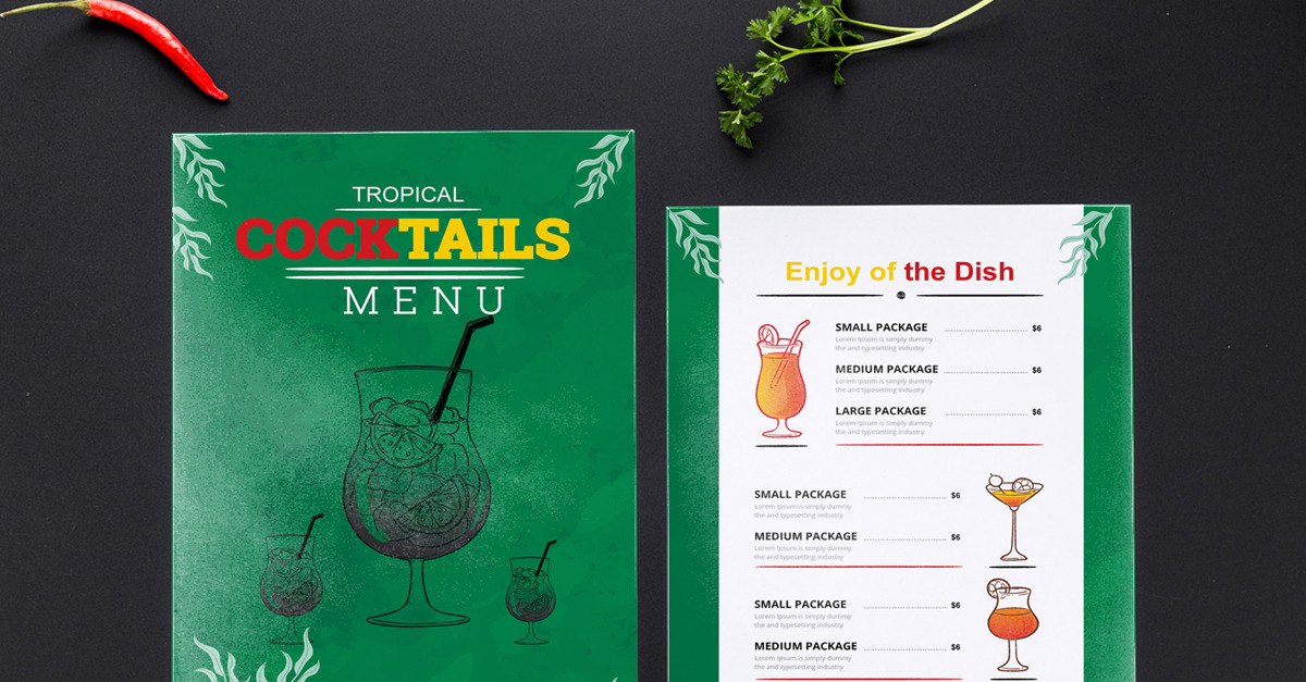 Minimalist Food Menu Template Layout - TemplateMonster