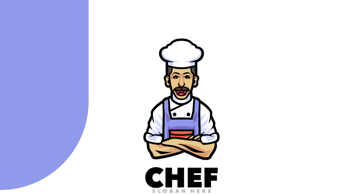 Chef mascot cartoon cheerful logo design illustration