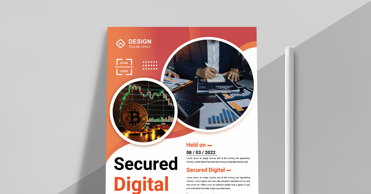 Financial Crypto Flyer Template #379247 - TemplateMonster