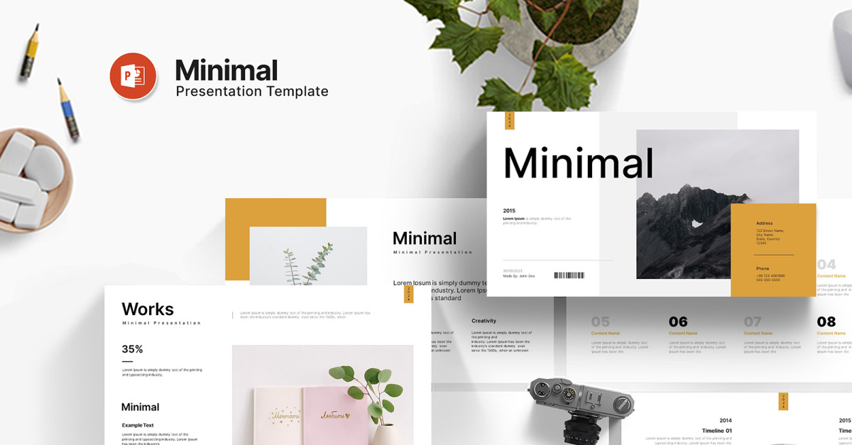 Minimal Clean Powerpoint Presentation Temnplate