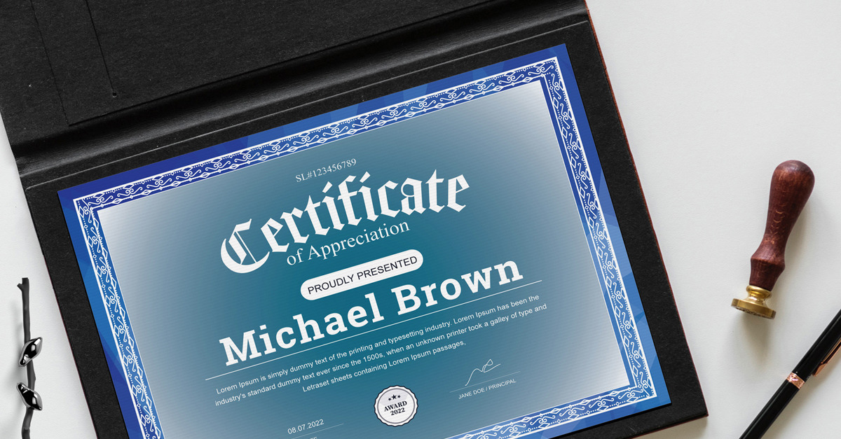 Modèle de certificat élégant classique - TemplateMonster