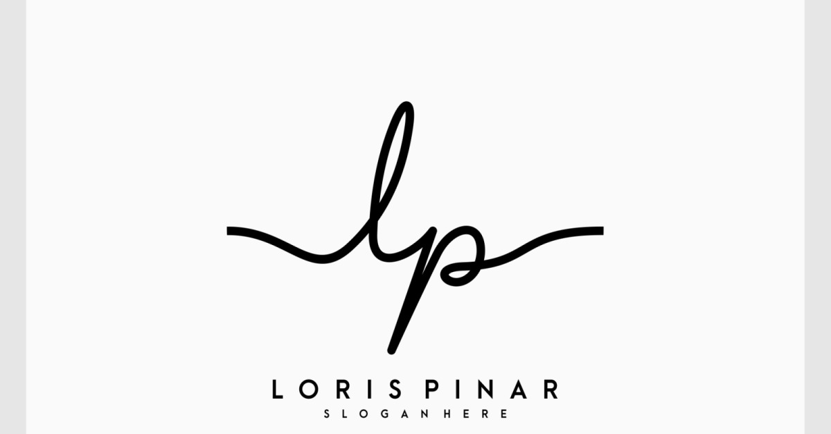 Signature Letter L P Logo #379494 - TemplateMonster