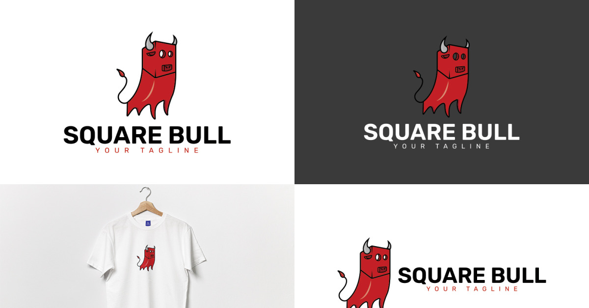 Square Bull Logo Design Template #379407 - TemplateMonster