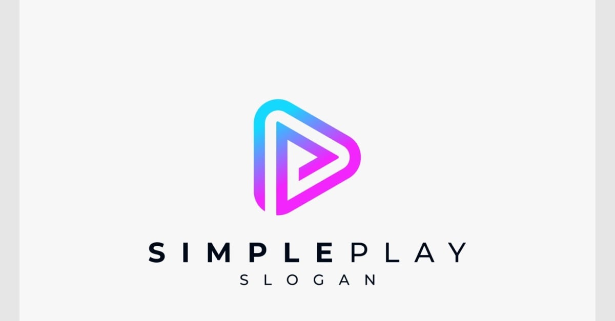 Simple Play Button Colorful Logo #379587 - TemplateMonster