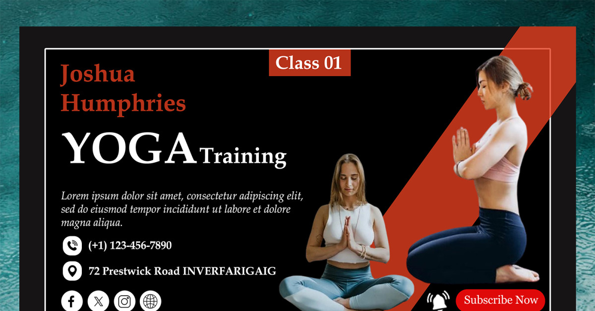 Editable YouTube Thumbnail Yoga Template - TemplateMonster