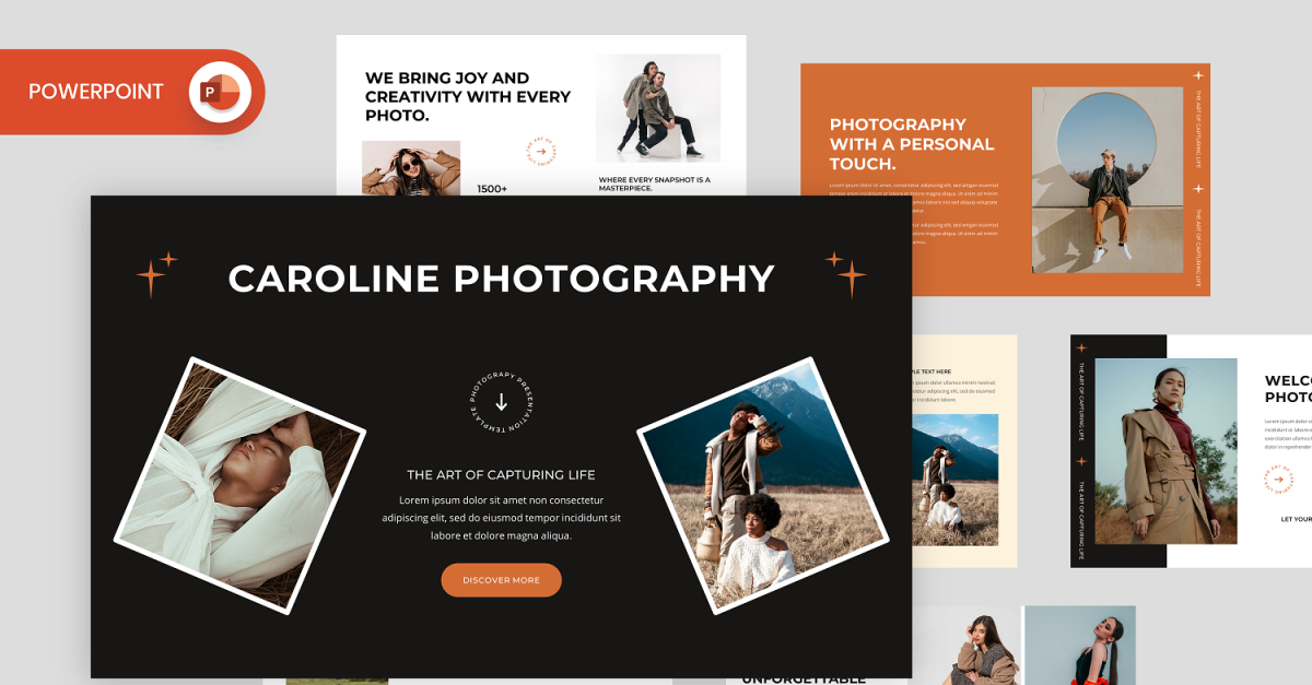 Caroline - Modello PowerPoint di fotografia - TemplateMonster