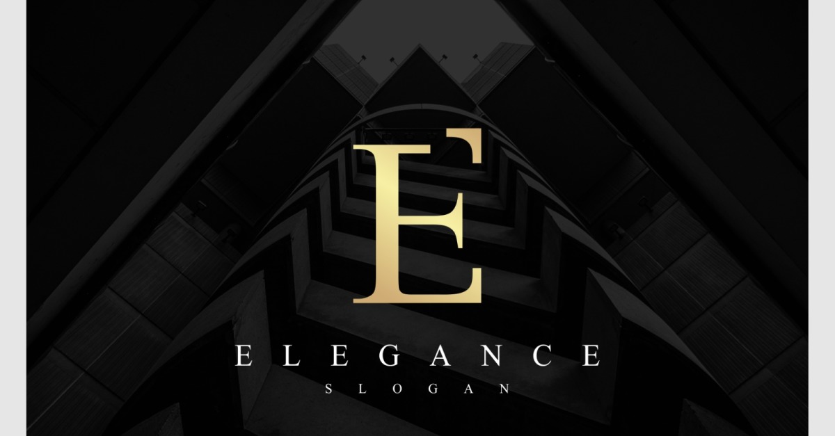 Letra E Logotipo De Flecha Dorada Hacia Arriba