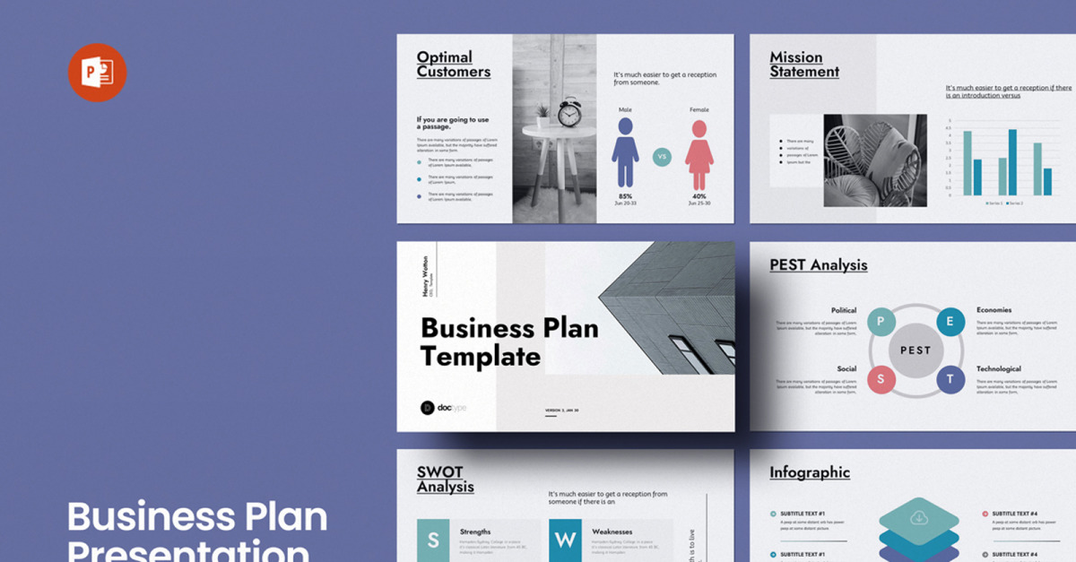 Business Plan PowerPoint Layout presentation template