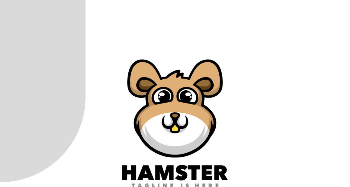 Cute hamster mascot cartoon logo design - TemplateMonster