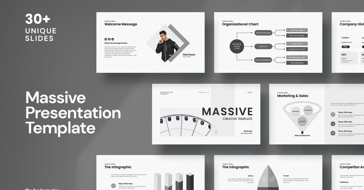 Modèle de présentation PowerPoint massif - TemplateMonster