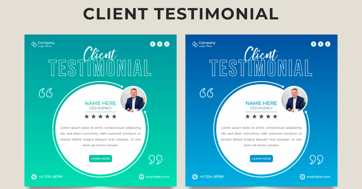Customer service feedback testimonial layout