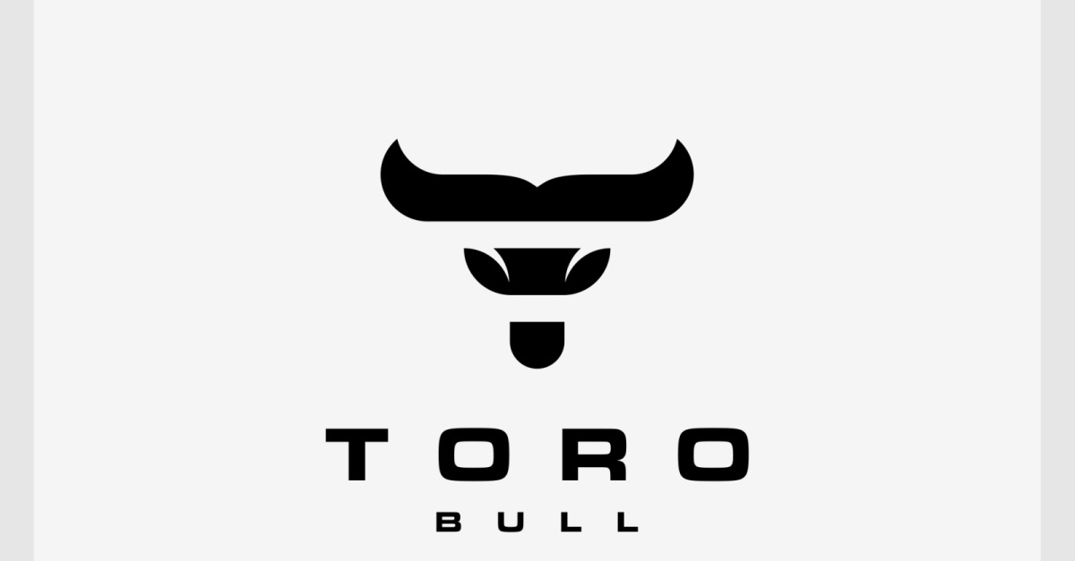 Logo del corno del toro della testa della lettera T