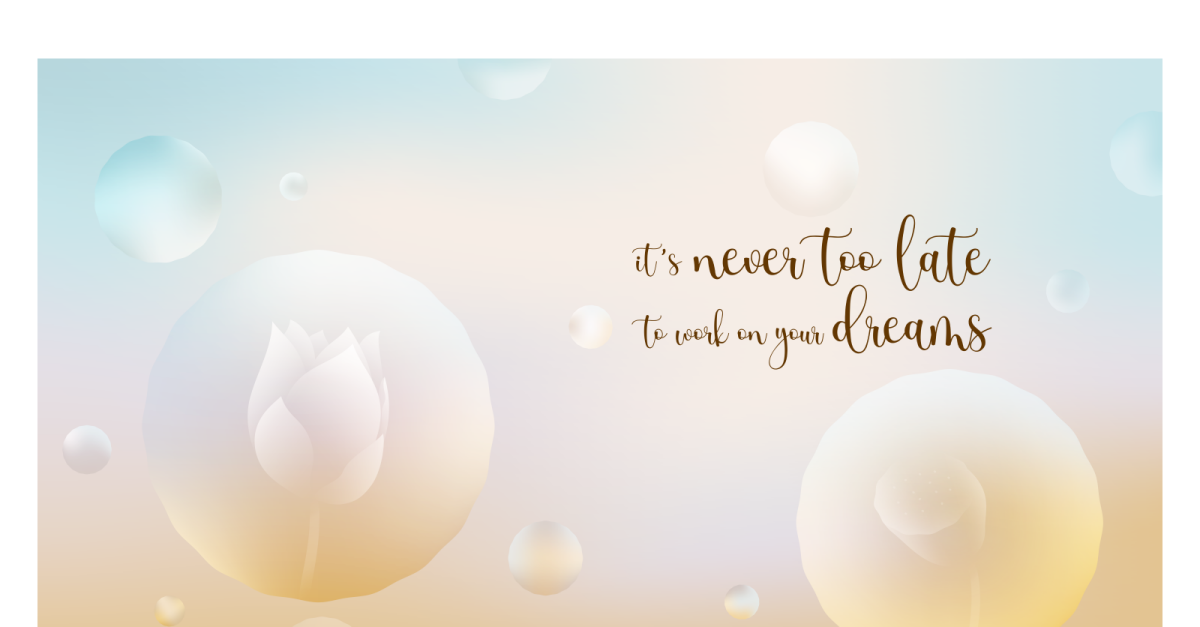 Inspirational Background 14400x8100px With Message About Pursuing Dreams
