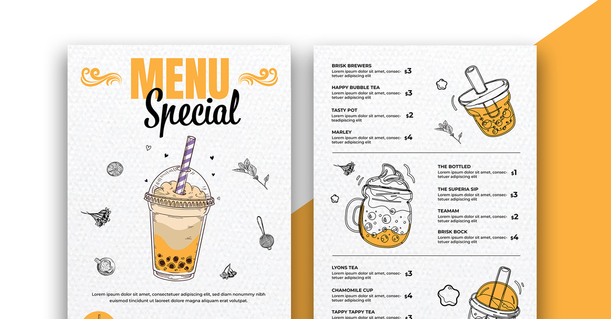 Restaurant Menu Double Side Template - TemplateMonster