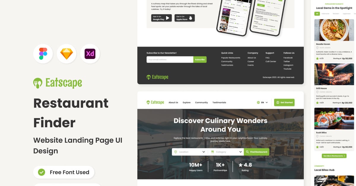 Eatscape - Mobile App Website Landing Page V2