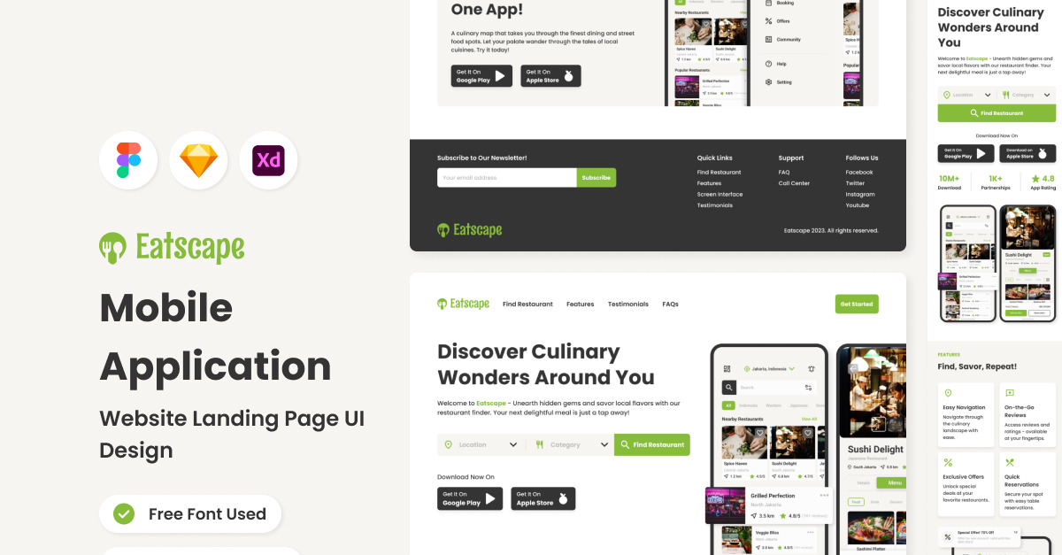 Eatscape - Mobile App Website Landing Page - TemplateMonster