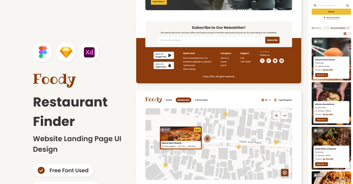 Foody - Restaurant Finder Website Landing Page V2