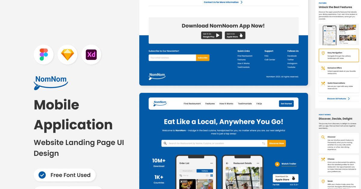 NomNom - Mobile App Website Landing Page - TemplateMonster