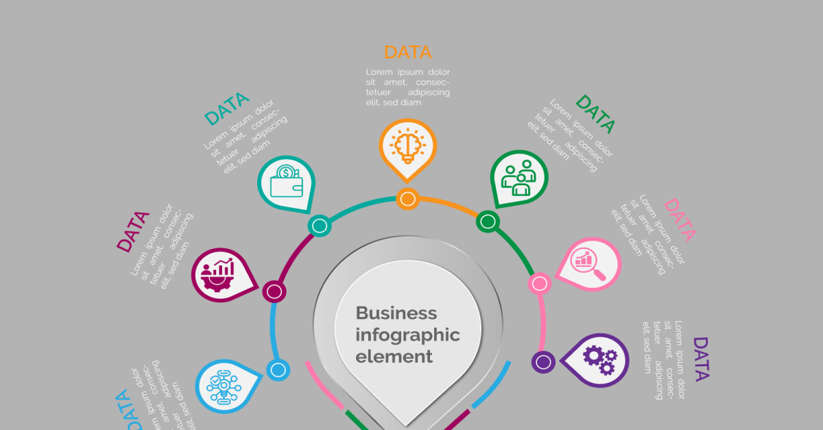Circle style 7 step vector eps infographic element template design.