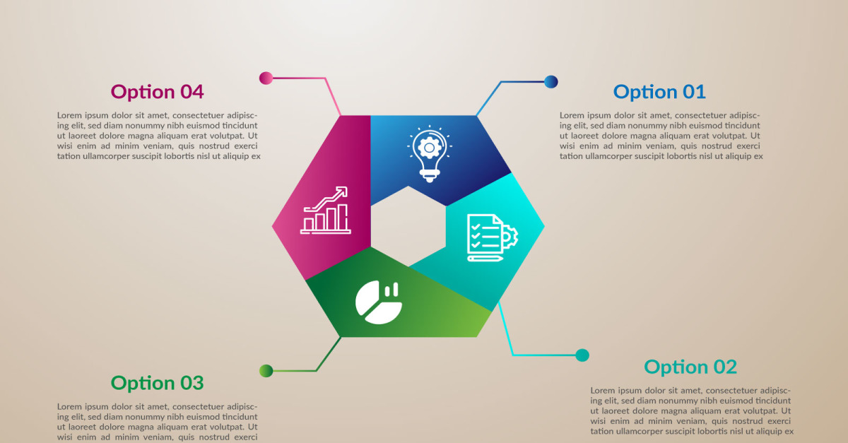 Simple polygon style statistic infographic design.