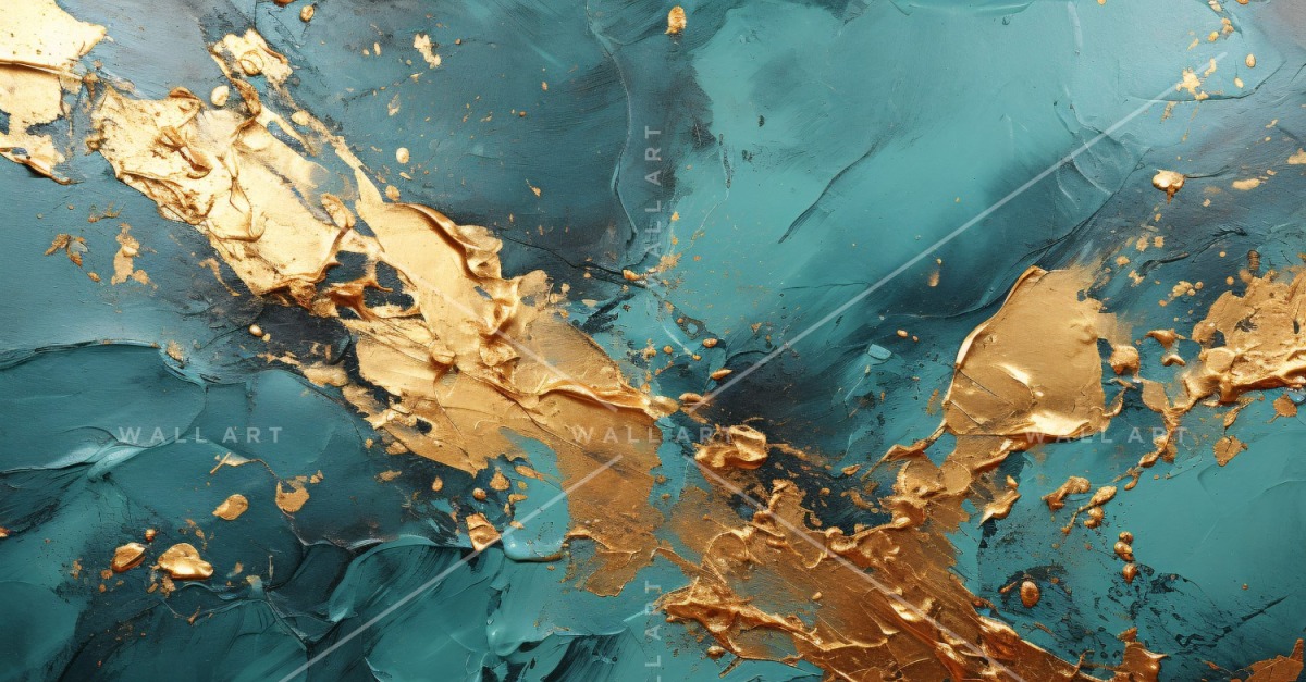 Golden Foil Art Abstract Expressions 40. - TemplateMonster