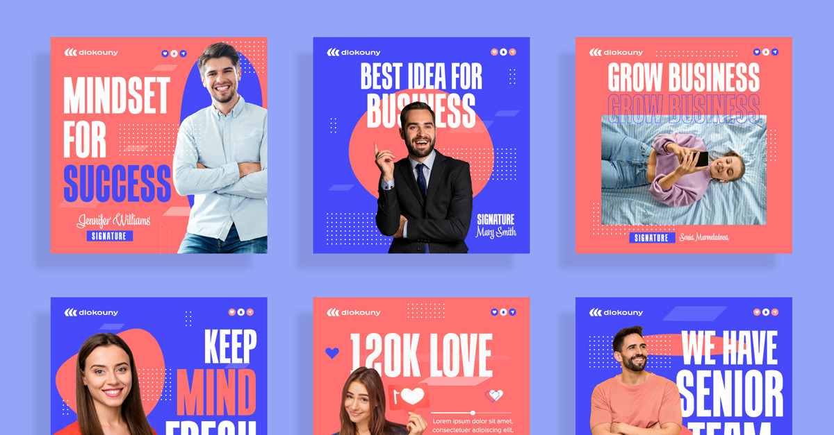 Business Instagram Posts Template #380887 - TemplateMonster